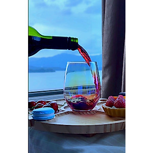 Osci-Fly Mothers Day Gifts for Doodle Mom, Goldendoodle Gifts Doodle Mom Handmade Rainbow Colorful Etched Wine Glass 18 Ounces