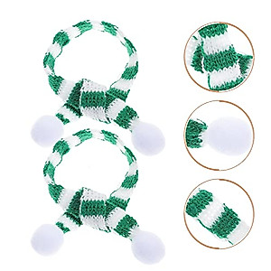 LUOZZY 18Pcs Mini Doll Scarf St. Patrick's Day Mini Scarf Knitted Santa Scarf for Wine Bottle St. Patrick's Day Party Supplies (Green White, 1 * 23cm)