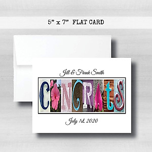 Congrats Wedding Gift,Couple Gift,Engagement gift,Floral Letter Art,Personalized Anniversary Card