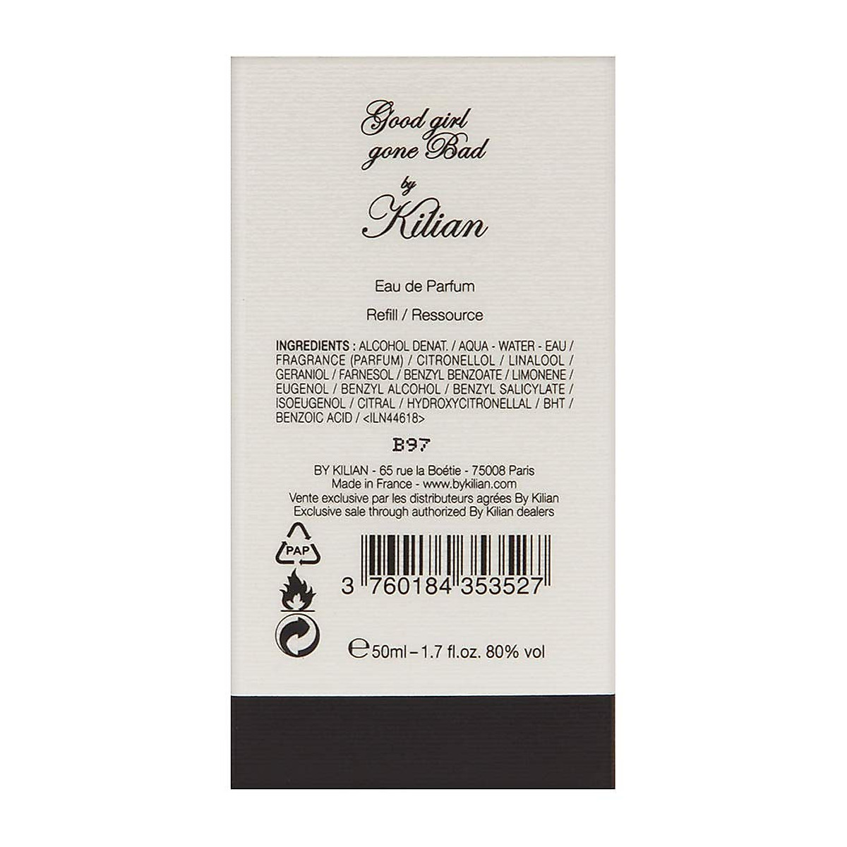 Kilian Eau de Parfum Spray Refill, Good Girls Gone Bad, 1.7 Ounce