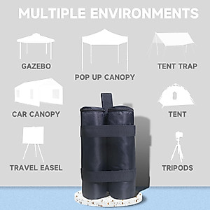 Inlun Outdoor Canopy Weights Leg Weights Sand Bags for Canopy, Patio Umbrella, Outdoor Furniture, 4pcs-Pack (Black)