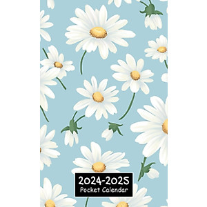 pocket calendar 2024-2025 for purse: 2 Year Small Size - Daisy Flower Volume 4