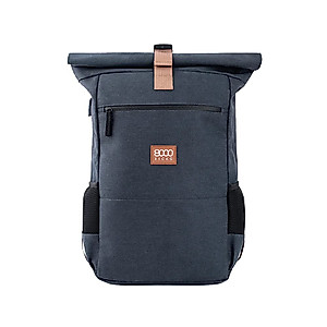 8000Kicks Everyday Hemp Backpack - Lightweight and Weatherproof Backpack for Work and Travel with Anti-theft pocket and Spacious Interior (Navy)