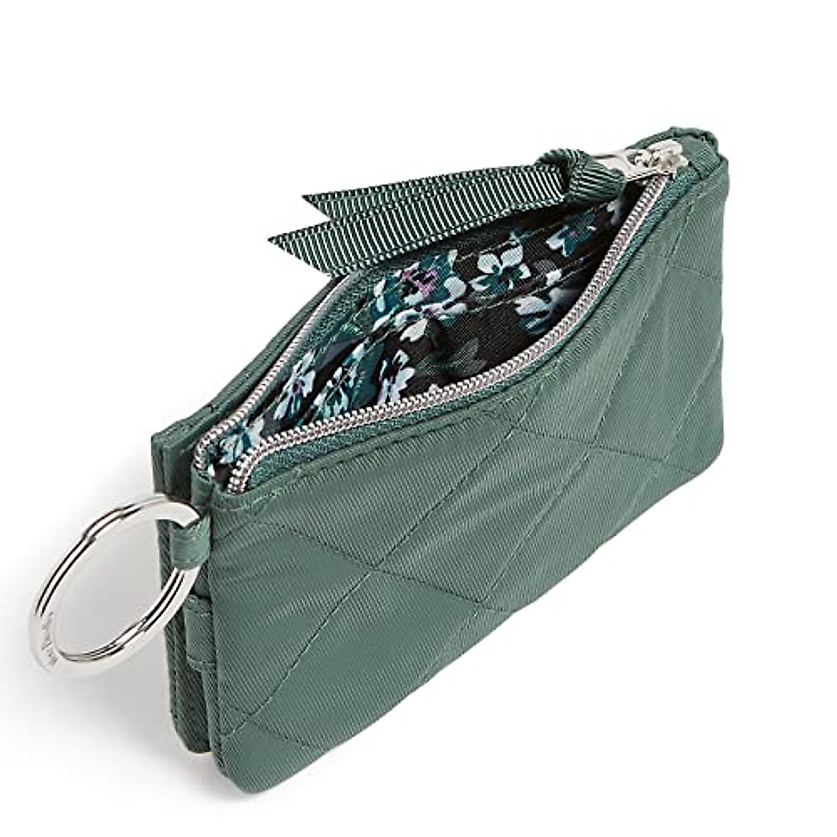 Vera Bradley Women's Performance Twill Deluxe Zip ID Case Wallet With RFID Protection, Olive Leaf, One Size