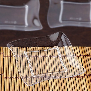 TABLECLOTHSFACTORY 120 Pcs - Clear 3" x 3" Stylish Mini Wave Disposable Plastic Dessert Plate