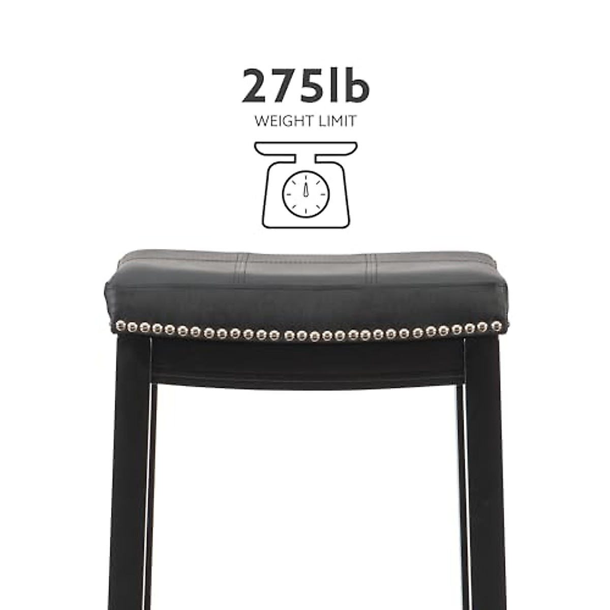 Linon Claridge Bar, Black Stool, 32" X 18.75" X 13"
