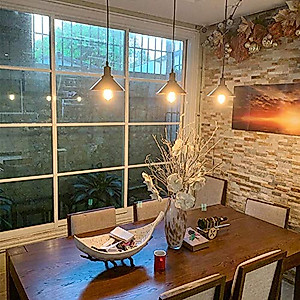 CLAXY Ecopower Industrial Mini Oil Rubbed Bronze Pendant Light 3 Pack