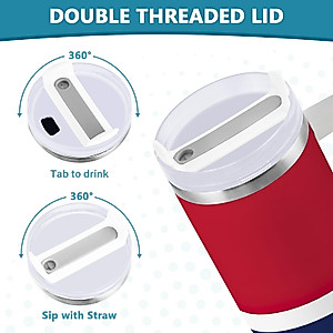 ODAWA Large Norway Flag Stainless Steel Insulated Tumblers with Handle and Straw Travel Insulated Tumblers