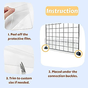 Tierecare Cage Guard Liners 14”x4.7” Scatter Guard Flexible Clear Side Lining for C&C Metal Wire Kennel Crate Playpen Pack of 8
