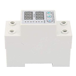 Double LED Display Single Phase Adjustable Voltage Current Protector Voltage Protective Device AC230V 63A 81 x 36 x 60mm