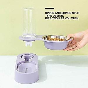 Balacoo Dog Water Food Bowl Set Automatic Pet Food Water Dispenser Rotating Corner Folding Dog Bowl for Cat Puppy Small Dogs (Purple) Rabbit Food Bowl