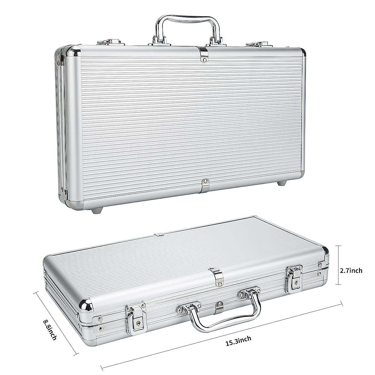 Demteric Upgraded Poker Chips Set with Case Casino Chips Games Equipment Jack Black Roulette Wheel Blackjack Texas Holdem Pokeno Game Set with Cards Texas Themed Gambling Gifts for Men Women Adults