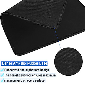 Mouse Pad, Large Gaming Mouse Pad with Double Stitched Edges, 14.9 x 11.7 inches Premium-Textured & Waterproof Mousepad, Nonslip Natural Rubber Base Mouse pad for Laptop,Computer, Office, Home, Black
