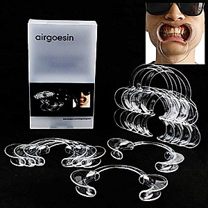 Airgoesin Adult Size 12pcs Mouth Retractors Dental Lip Cheek Retractor Mouth Lip Opener Mouth Piece for Dental Clinic or for Funny Speaking Game Lipless Touching Speaking Game