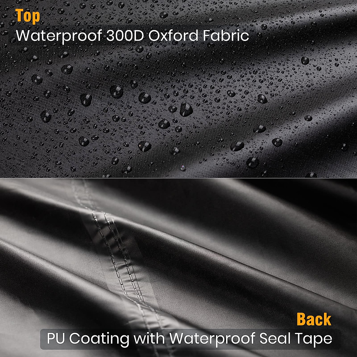 Velway Outdoor Swing Cover 3 Triple Seater Waterproof Patio Hammock Cover 87x49x70 All Weather Windproof Glider Chair Cover for Garden Furniture, Black