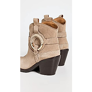 See by Chloe Women's Hana Booties, Dark Beige, Tan, 8 Medium US