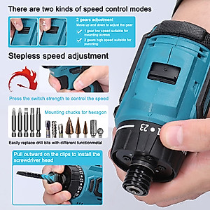 Cordless Screwdriver, Weytoll 18V Electric Screwdriver, Brushless Lithium Screwdriver tool kit, Electric Screw Driver with Torque Adjustable, 2 Speed Control for Mobilephones Computers Home Appliances