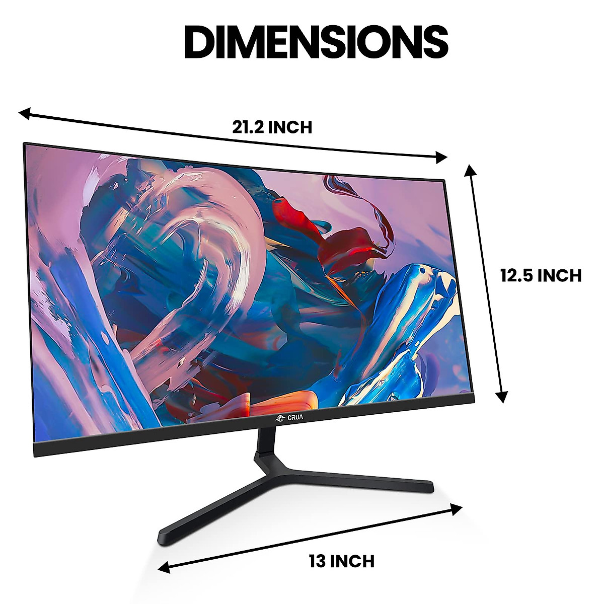 CRUA 24" Curved Monitor, FHD(1920×1080p) 2800R 100HZ, 99% sRGB Color Gamut Computer Monitors, 3-Sided Narrow Bezel and Filter Blue Light Function, Desktop PC Monitor(HDMI, VGA)- Machine Black
