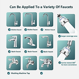 Faucet Extension Replacement Part for Kitchen, Bathroom, Anti-Splash, Water Saving (Faucet with Filter) Swivel Tap Water Purifier Filtration