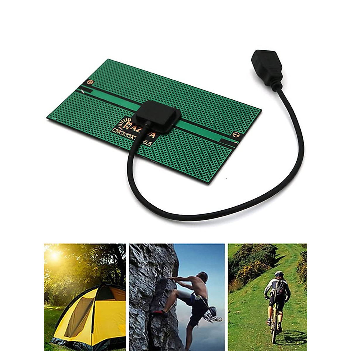 1.65W Solar Charger, 5.5V 300mA USB Portable Solar Panel, Waterproof Solar Phone Charger for Outdoor Survival Camping, Solar Bank for Smart Phone, 1pcs/3pcs