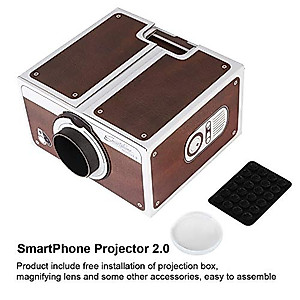 DIY Smartphone Projector 2.0, Mini DIY Home Theater Portable Smart Mobile Phone Projector, Home Cinema Phone Screen Magnifier Support 8X Image Magnification