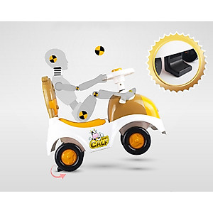 POCO DIVO Baby Calf 3-in-1 Walker Low-seat Ride On Toy Sliding Car Pushing Cart with Sound - Black/White