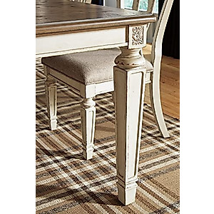 Signature Design by Ashley Realyn French Country Dining Extension Table, Seats up to 8, Chipped White