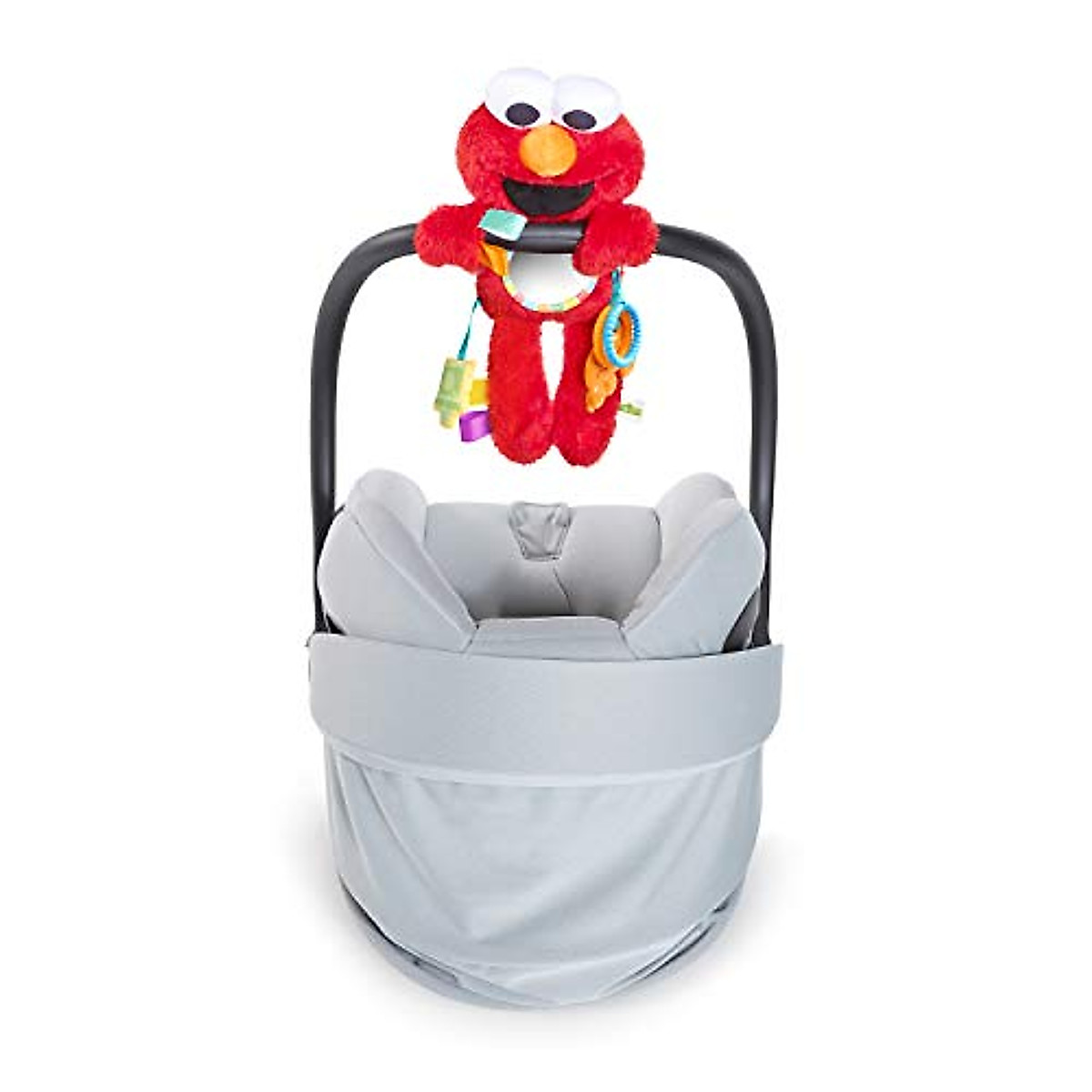 Bright Starts Sesame Street Elmo Travel Buddy Plush Take-Along Stroller or Carrier Toy, Ages 0-12 Months