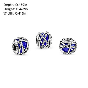 PANDORA Galaxy Charm, Sterling Silver, Royal Blue Crystal, Clear Cubic Zirconia, One Size