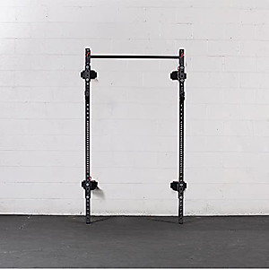 Titan Fitness T-3 Series 82-inch Wall Mounted Folding Power Rack, Space Savings Rack, Folds up to 5â€ from the Wall