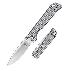 Kizer Begleiter Mini EDC Knife, Titanium Handle with M390 Blade, Small Grey Knife Gift for Men, Ki3458RA2