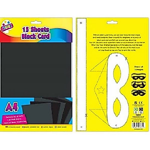 15 Sheets A4 Black Activity Card