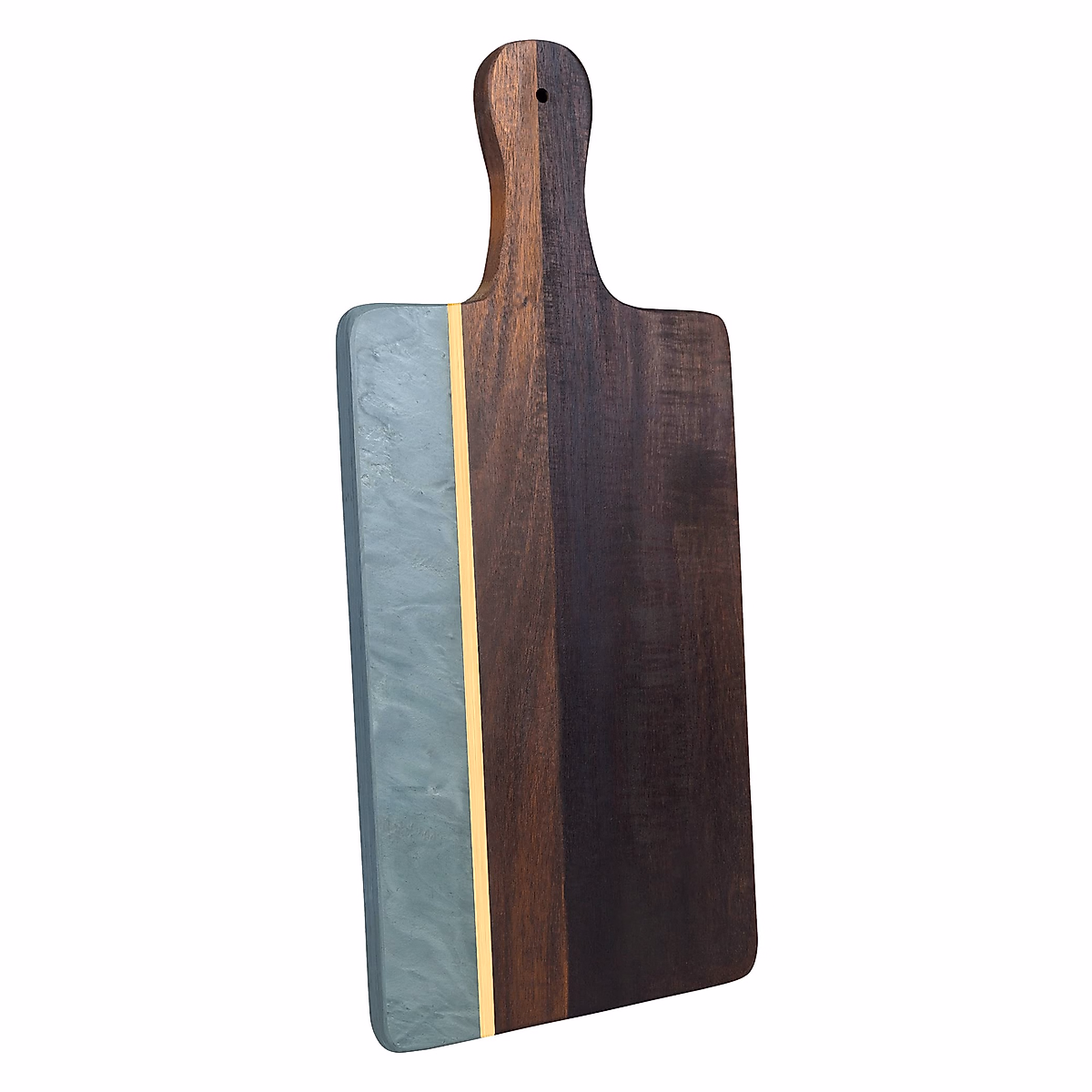 Fkksparkler Cutting Board with Marble and Wood, 16.5”X 7” Cheese Board with Handle,Serving board for Bread, Cheese, Meat, Fruits, and Vegetables, Charcuterie Boards for Kitchen as Serving Trays