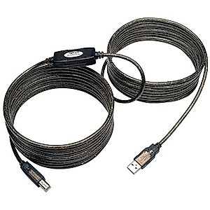 Tripp Lite USB 2.0 Hi-Speed A/B Active Repeater Cable (M/M) 25-ft. (U042-025) Silver