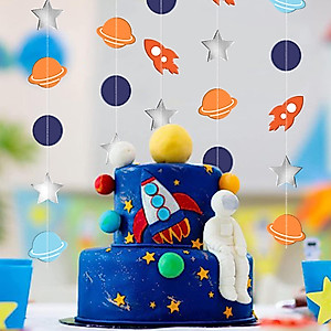 Blast Off to Outer Space Garland Space Party Banner Rocket Ship Baby Shower Birthday Party DIY Decorations Boys Room Decor