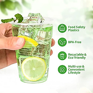 YEEHAW 500 Pack - 9 oz Plastic Cups, Disposable Clear Plastic Cups, Cold Party Drinking Cups, Transparent Plastic Cups Bulk, Disposable Cups for Wedding,Thanksgiving, Christmas Party