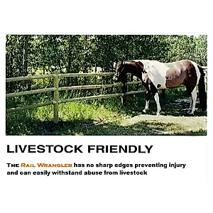 RailWrangler Post and Rail Fence Clips - 30 Pack with Mounting Hardware - Green Matches Pressure Treated Wood - Brackets for Round Rail Fencing - Quality HDPE Outlasts Treated Wood - Made in Canada