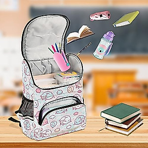 Sletend Backpack Cute Sheep and Cotton Candy School Backpack Travel Hiking Large Capacity Causal Daypack Bookbag Laptop Schoolbag with Reflective Tape for Boys Girls Adults