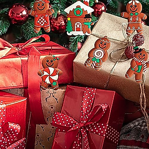 12pcs Christmas Ornaments Cute Santa Claus Xmas Tree Decorations Plastic Figurines Ornaments with Sugar Cookie House for Christmas Tree Hanging Party Ornaments DIY Decor 3 Inch Tall