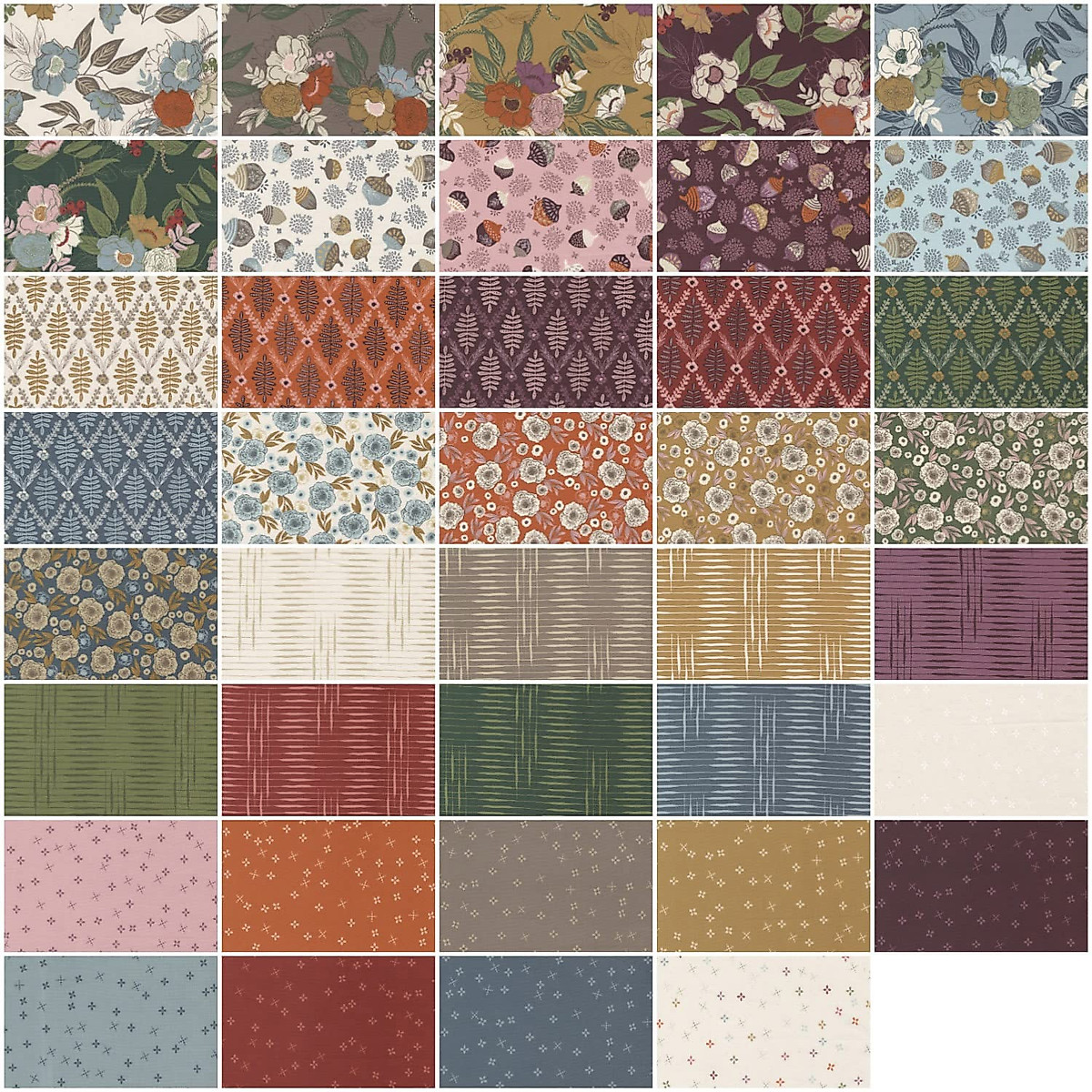 Moda Fabrics Slow Stroll Charm Pack by Fancy That Design House; 42-5'' Precut Fabric Quilt Squares