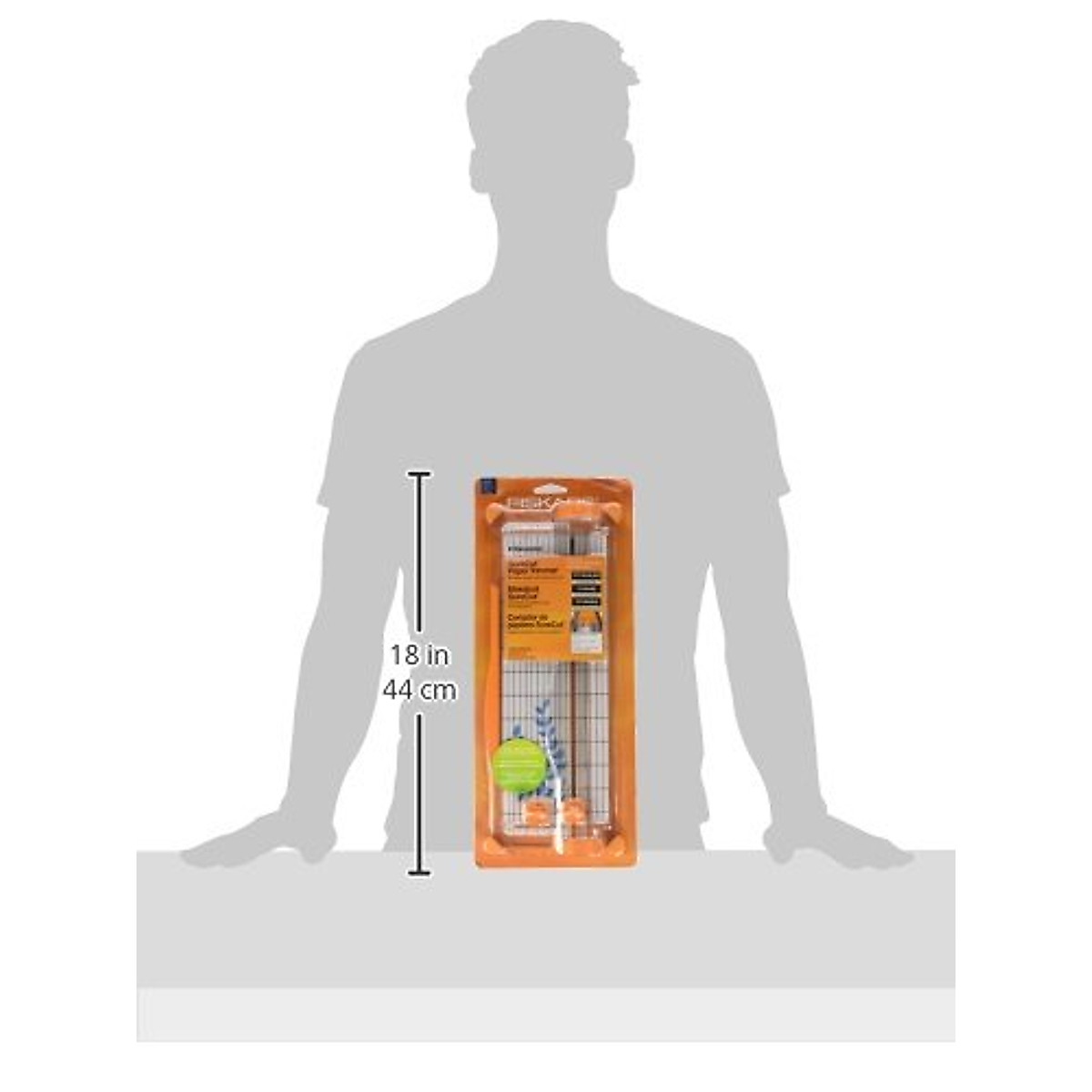 Fiskars SureCut Portable Paper Trimmer, 12 Inch Cut , Orange - 154450-1009