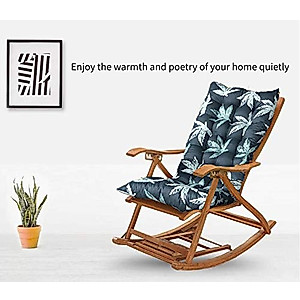 FF Era Non-Slip Rocking Chair Cushion, Sun Lounger Cushion high-Backed Cushion, Thick Extra Large Relaxer Thick seat Cushion Deck Chair Cushion Rocking Chair seat Cushion Garden Cushion (Leaves)