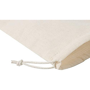 100 Percent Cotton Muslin Drawstring Bags 12-Pack For Storage Pantry Gifts (5 x 7 inch - 12 pack, Beige)