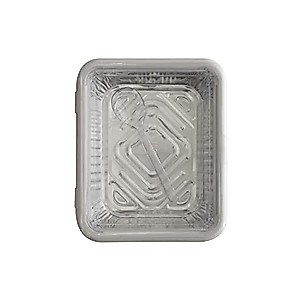 Fancy Panz Classic, dress up & protect your foil pan. Half size foil pan & serving spoon included. Made in USA. For use with hot or cold food (White)