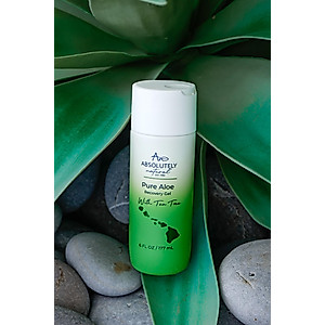 Absolutely Natural - 100% Pure Aloe Vera Cooling Gel - Lotion for Sunburn Relief & Rashes - Premium Sun Care with Vitamin E, Eucalyptus - 6 oz