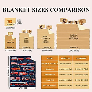 Firetrucks Fire Engines Trucks Throw Blanket Lightweight Blanket Gift for Girls Boys Soft Funny Animal Blanket for Bed Couch Sofa Chairs—All Season 40''x50'' for Kids/Children