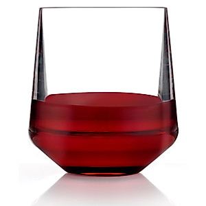 DRINIQUE Unbreakable Stemless Wine Glasses (Set of 4) 12oz Tritan Plastic Stemless Glassware for Indoor or Outdoor Use - Clear