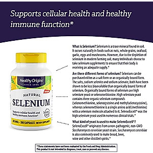 Healthy Origins Seleno Excell Selenium, 200 mcg - Selenium Supplement for Bladder Support - Selenium Pill for Immune System and Cellular Health - Trace Mineral Supplement - 180 Capsules