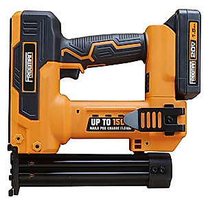 Freeman PE20VBR9032 20 Volt Cordless 2-in-1 18-Gauge 1-1/4" Nailer/Stapler Kit with Lithium Ion Battery, Charger, and Fasteners (400 Count) – 1500 Shots per Charge