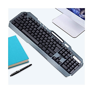 HHWKSJ Gaming Keyboard and Mouse Combo,LED Rainbow Backlit USB Wired Computer Keyboard 104 Key,Spill-Resistant Design,Ergonomic Wrist Rest Keyboard Mouse Set for Windows PC Gamer. (Color : A)